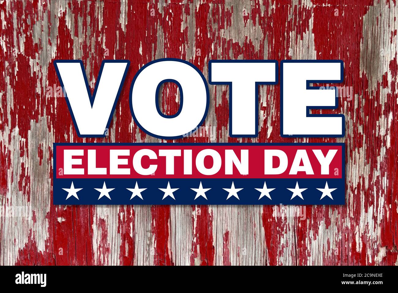 america vote election day graphic with white text and stars red box ...