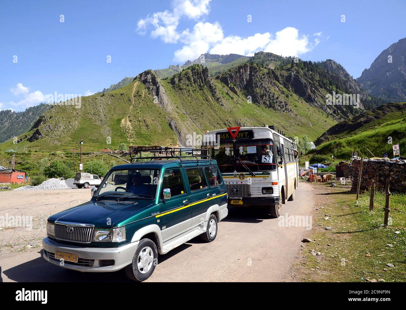 Hindu devotees visit during their pilgrimage from Baltal Base Camp to ...