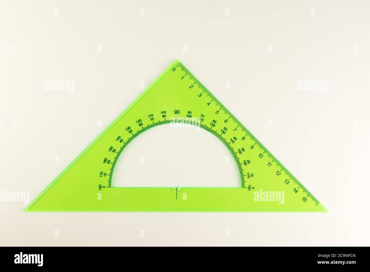 triangular ruler for studying at school isolated on a white background ...