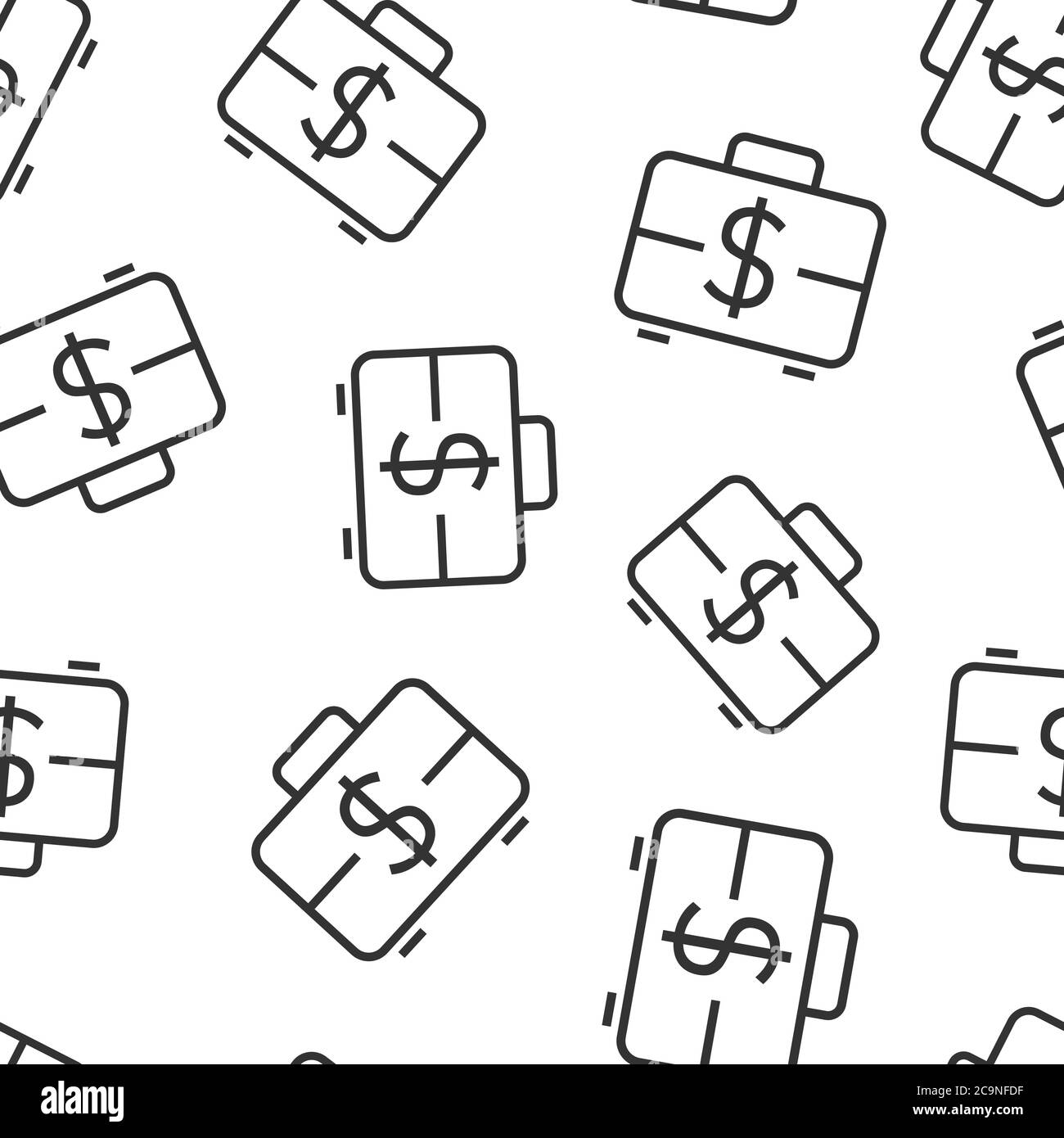 Money briefcase icon in flat style. Cash box vector illustration on ...