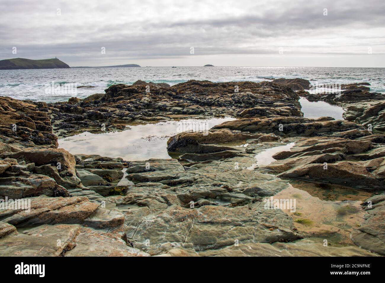 Polzeath - a beautiful seaside landscape in North Cornwall Stock Photo ...