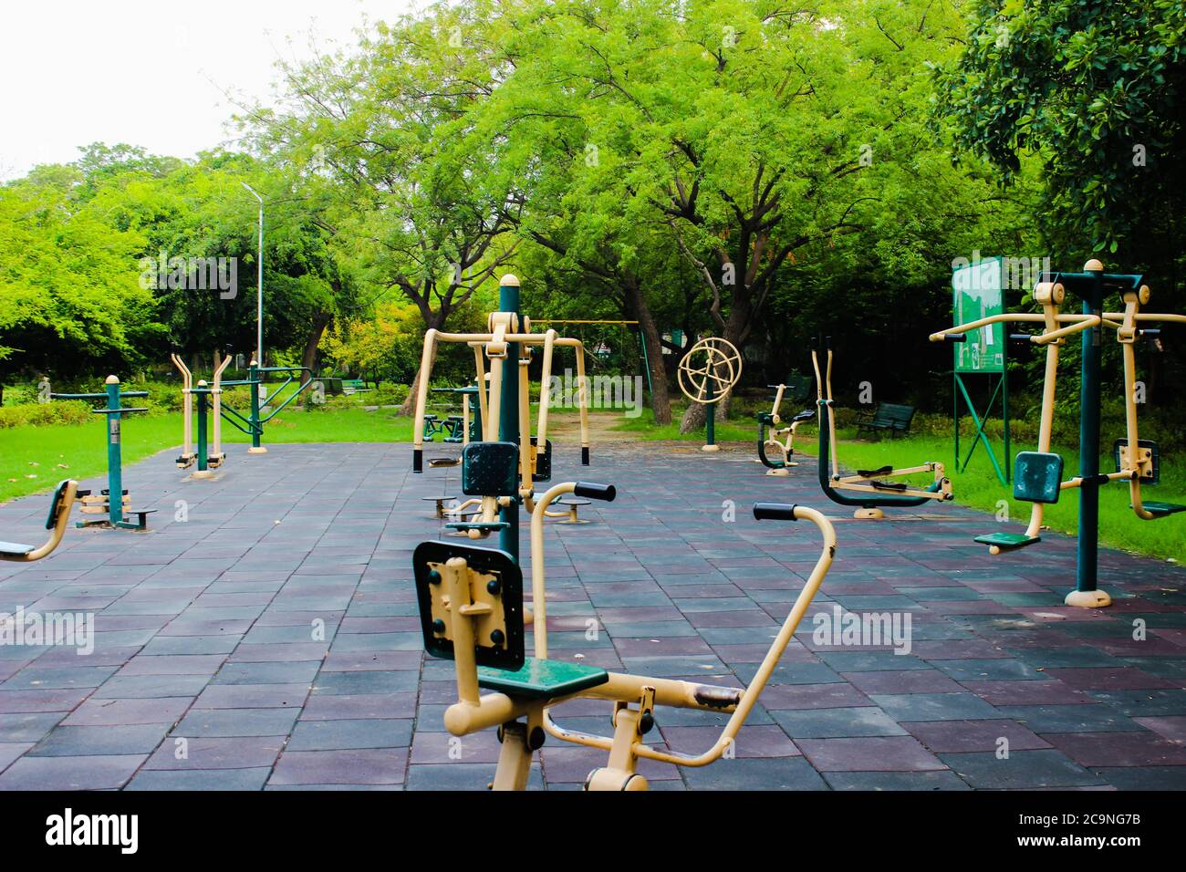 A picture of open gym in garden Stock Photo - Alamy
