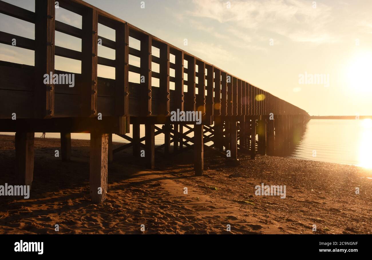 Beautiful view of the sun rising over Powder Point Bridge in Duxbury ...