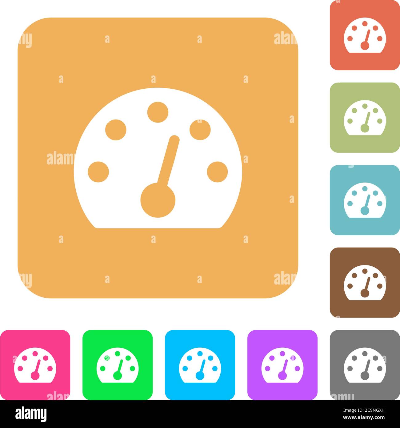 Dashboard flat icons on rounded square vivid color backgrounds Stock ...
