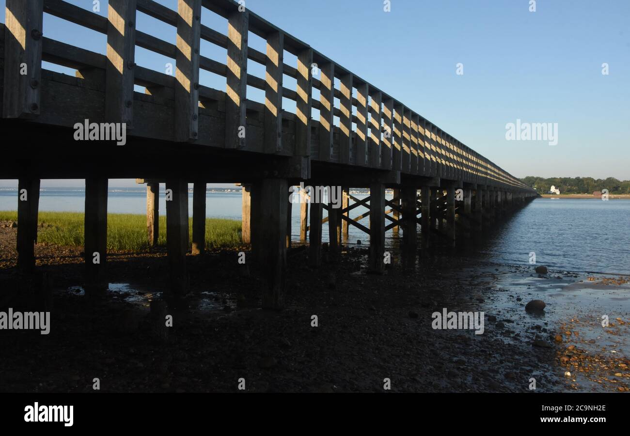 Early morning hours at Powder Point bridge in Duxbury Stock Photo - Alamy