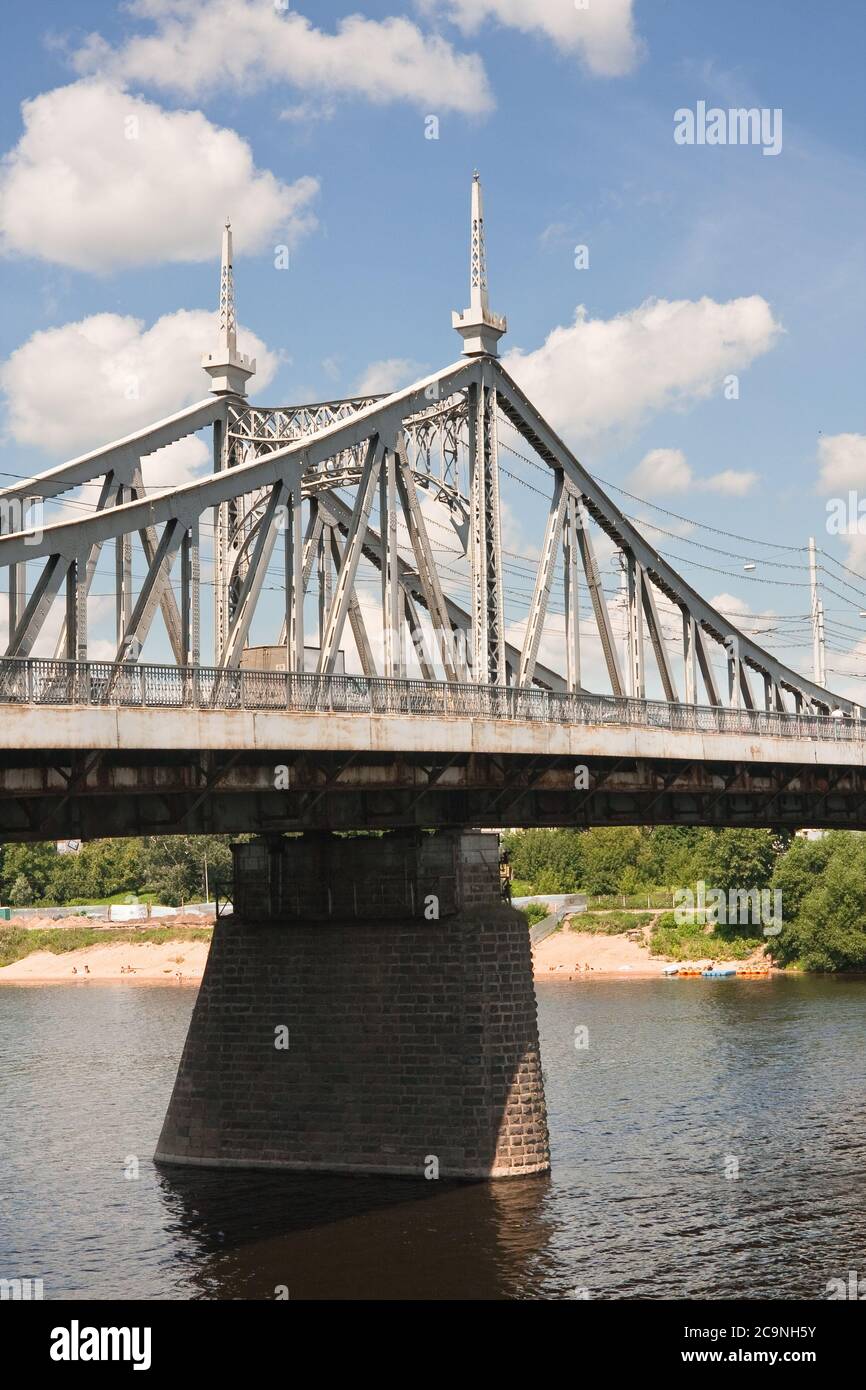 Old car bridge through river Stock Photo - Alamy