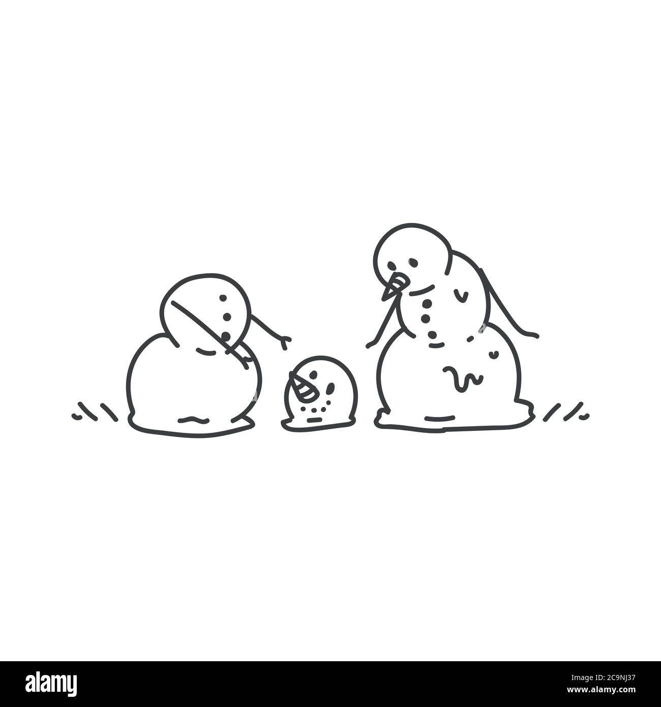 Simple Drawn Snowman