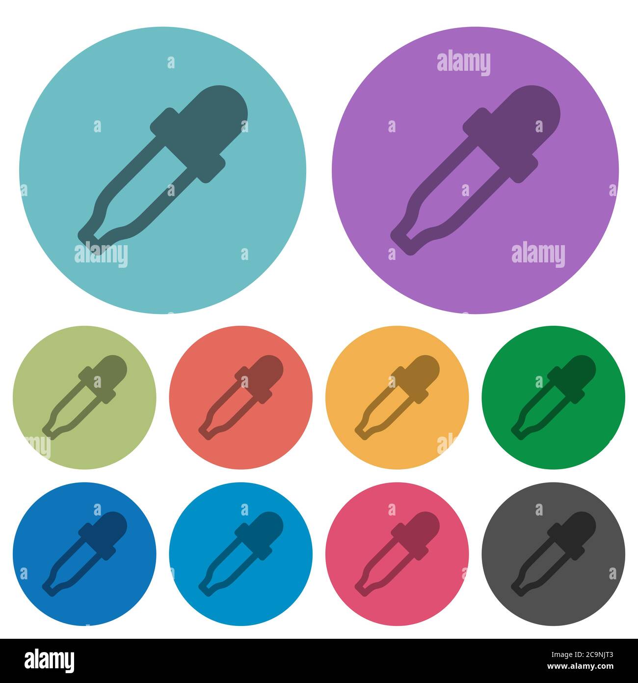 Color picker darker flat icons on color round background Stock Vector Image & Art - Alamy