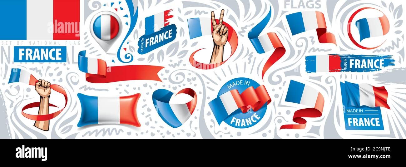 Vector set of the national flag of France in various creative designs ...