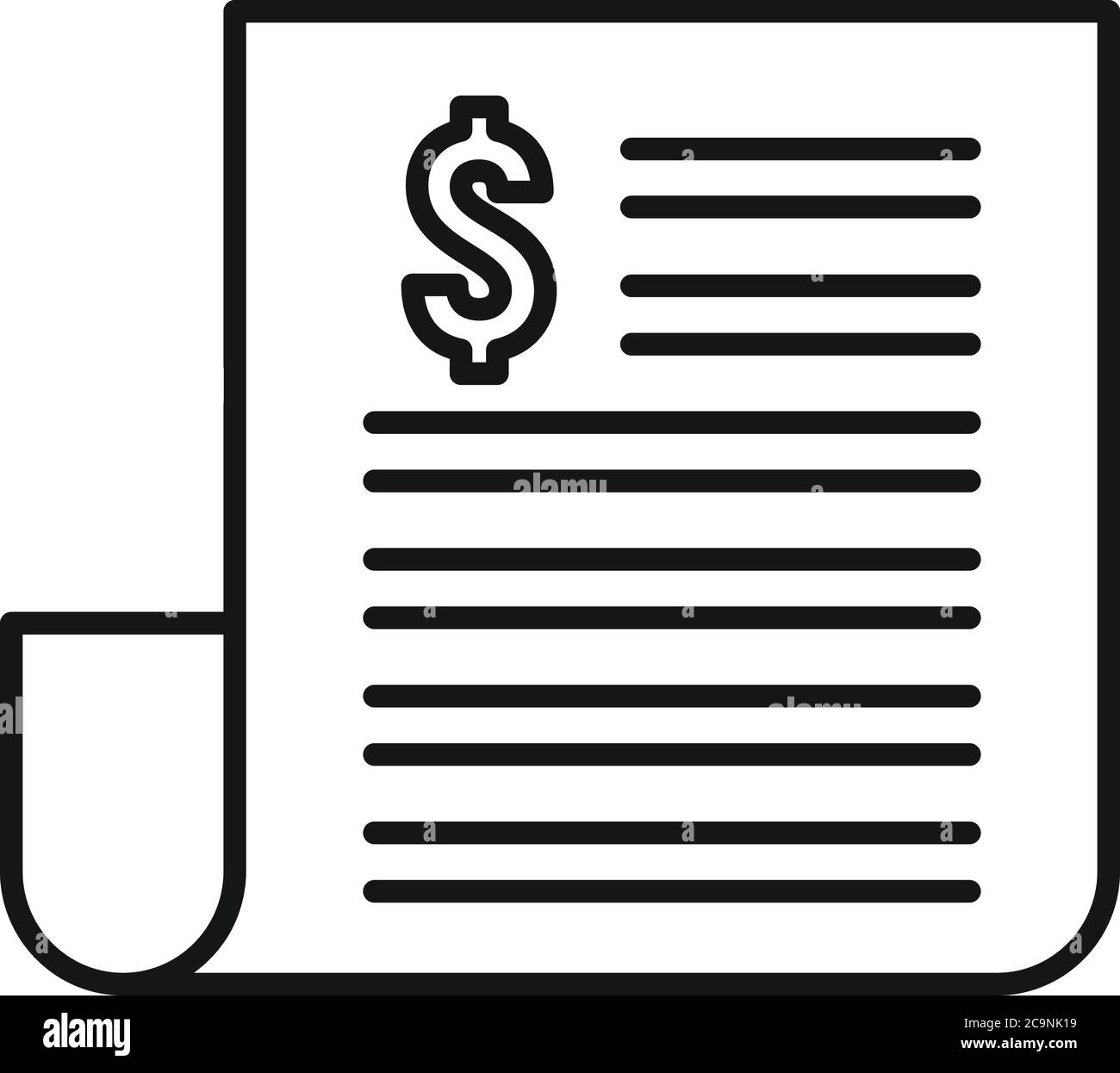 Paper money loan icon. Outline paper money loan vector icon for web ...