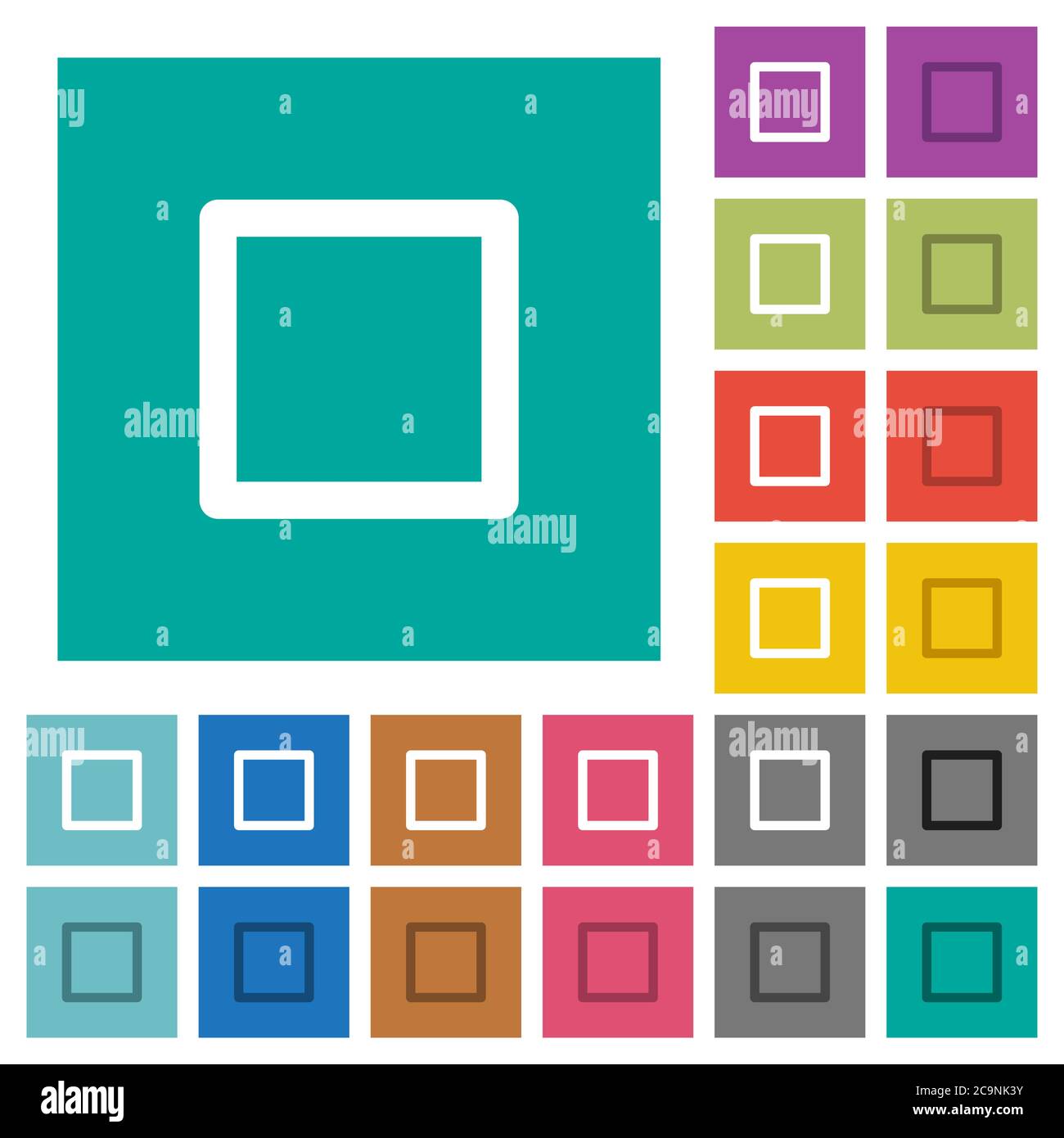 Media stop multi colored flat icons on plain square backgrounds ...
