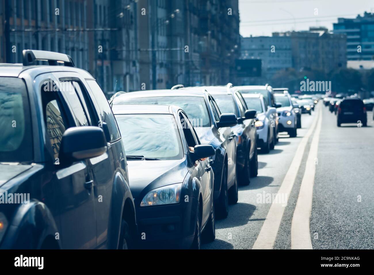 Crowded transportation street waiting standing hi-res stock photography ...