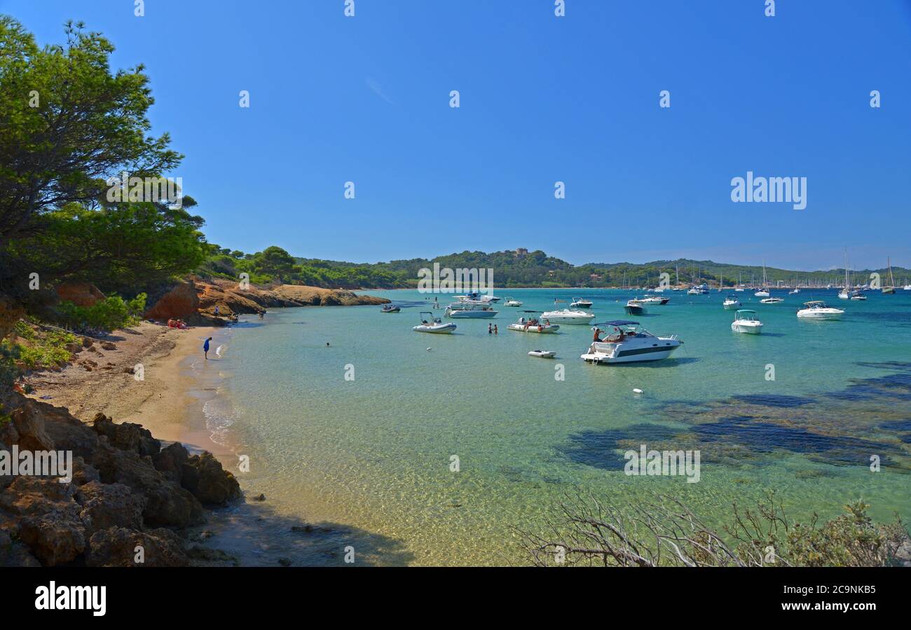 Porquerolles island The Notre Dame beach Stock Photo - Alamy