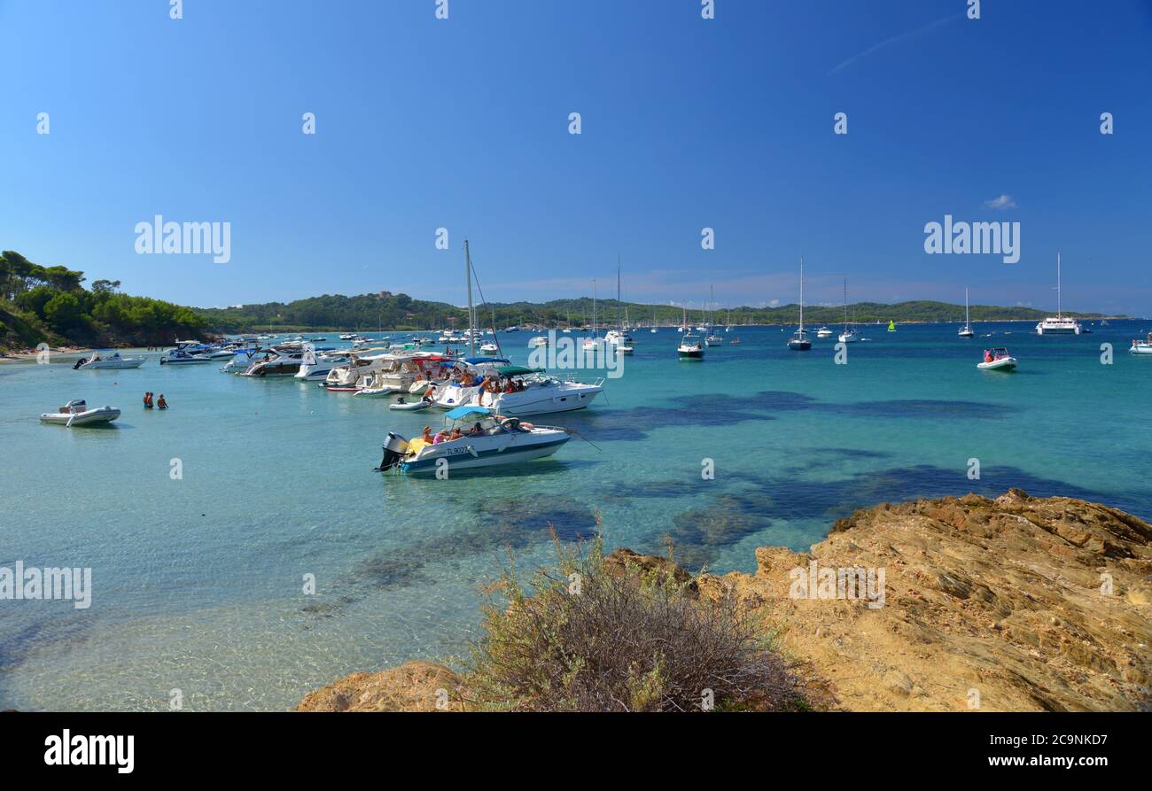 Porquerolles island The Notre Dame beach Stock Photo - Alamy
