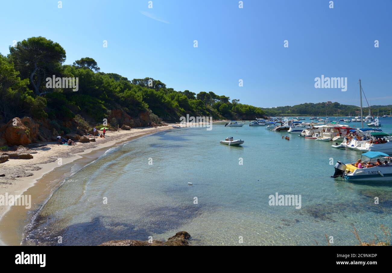 Porquerolles island The Notre Dame beach Stock Photo - Alamy