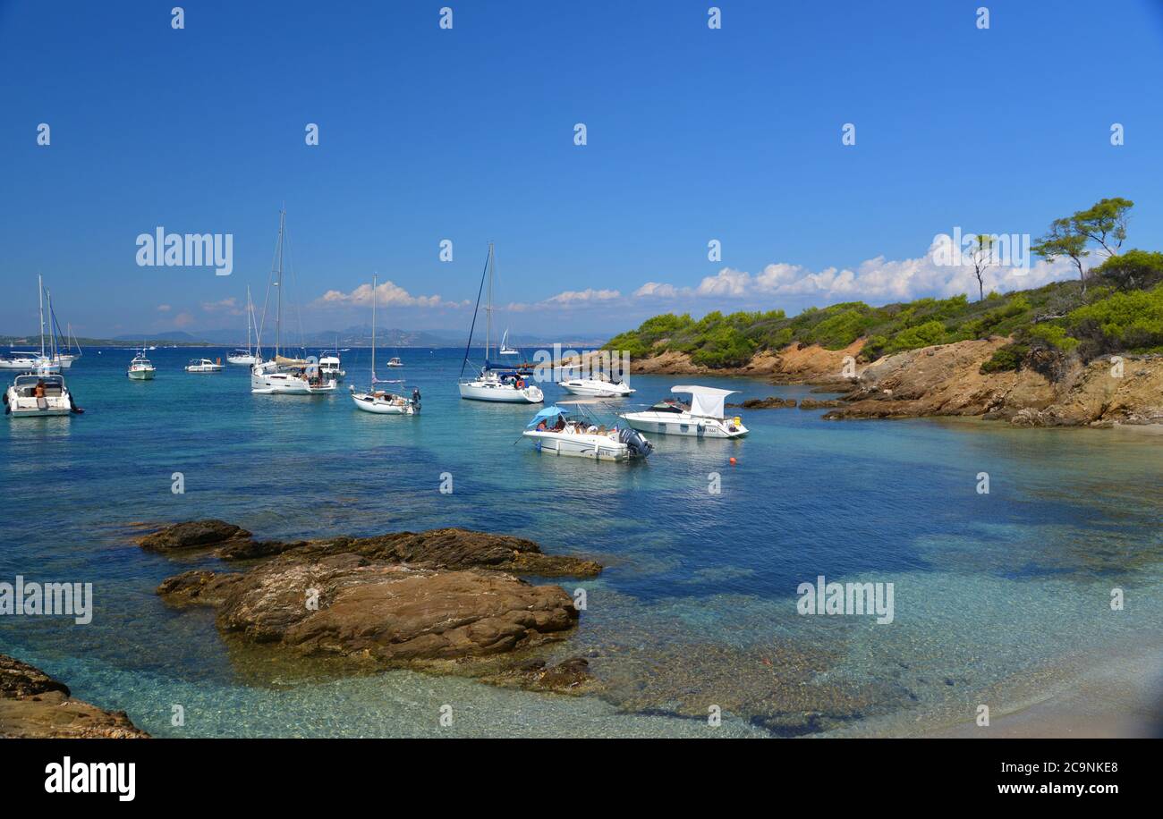 Porquerolles island The Notre Dame beach Stock Photo - Alamy