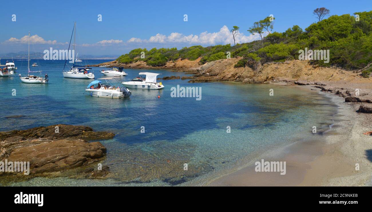Porquerolles island The Notre Dame beach Stock Photo - Alamy
