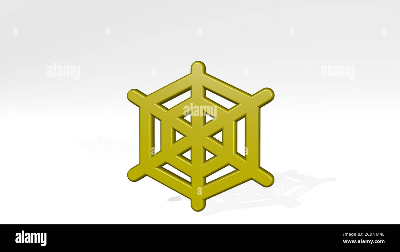 spider web from a perspective with the shadow. A thick sculpture made ...