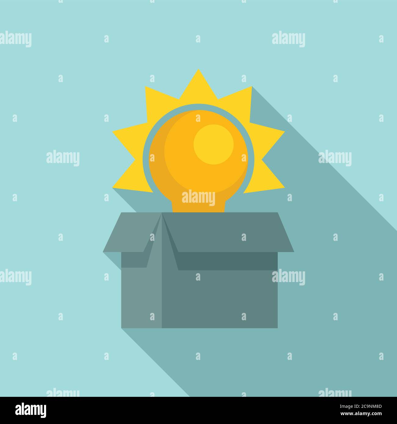 Unboxed idea innovation icon. Flat illustration of unboxed idea ...