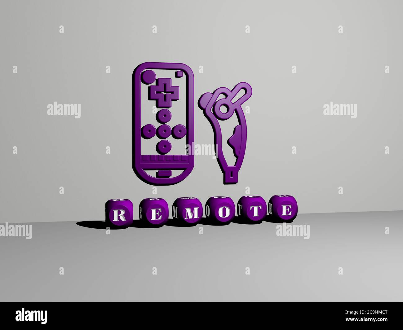 3D graphical image of remote vertically along with text built by ...