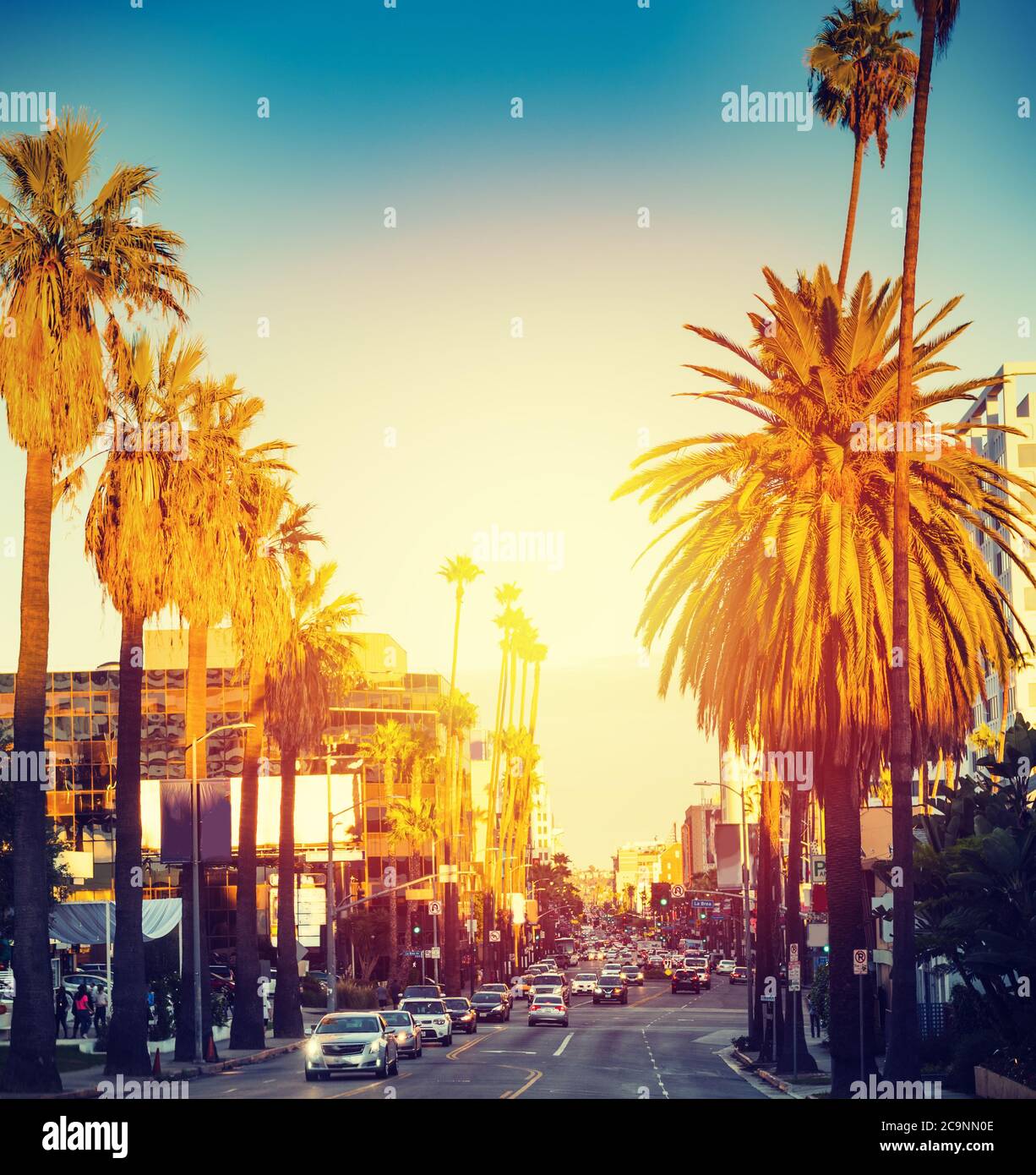 Colorful sunset in Hollywood. Los Angeles, California Stock Photo - Alamy