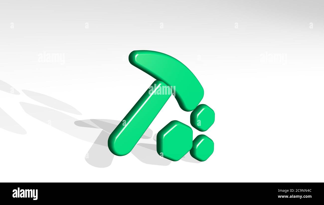 outdoors mining stand with shadow. 3D illustration of metallic ...