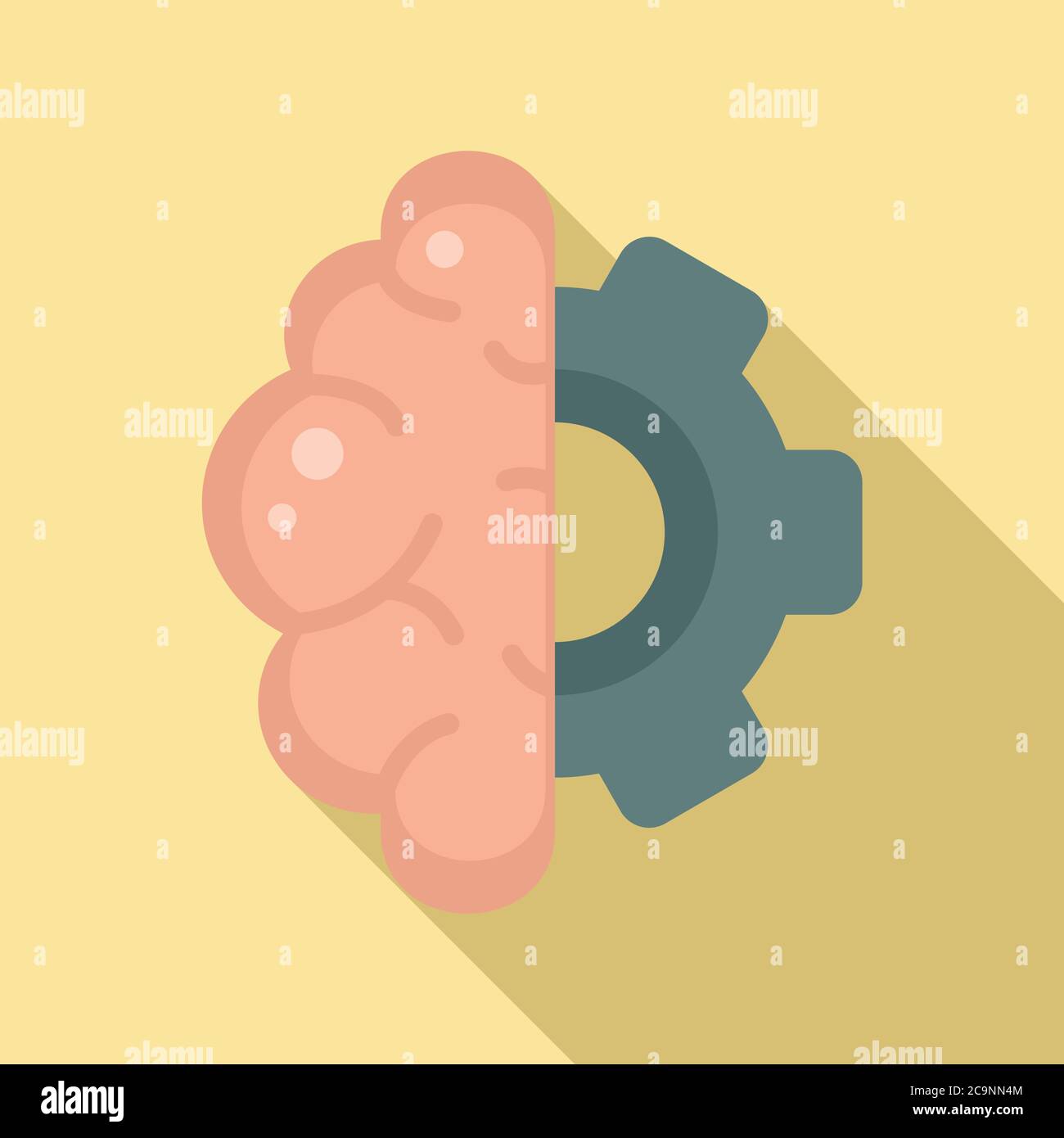 Brain gear innovation icon. Flat illustration of brain gear innovation ...