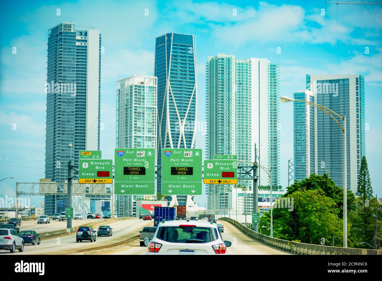 Driving on the highway in Miami, USA Stock Photo - Alamy
