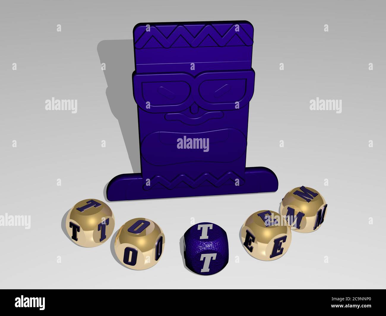 3D graphical image of totem vertically along with text built around the ...