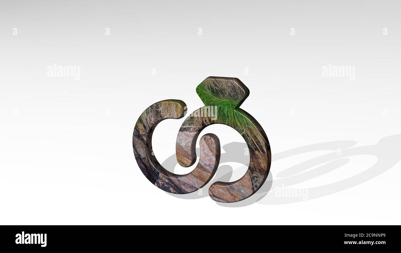 ENGAGEMENT MOVE IN casting shadow with two lights. 3D illustration of ...