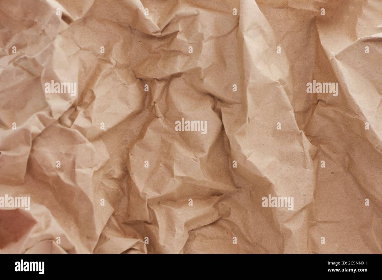 brown recycled crumpled paper background: crush fold texture ...