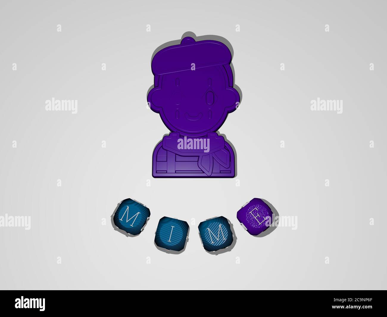 3D representation of MIME with icon on the wall and text arranged by ...