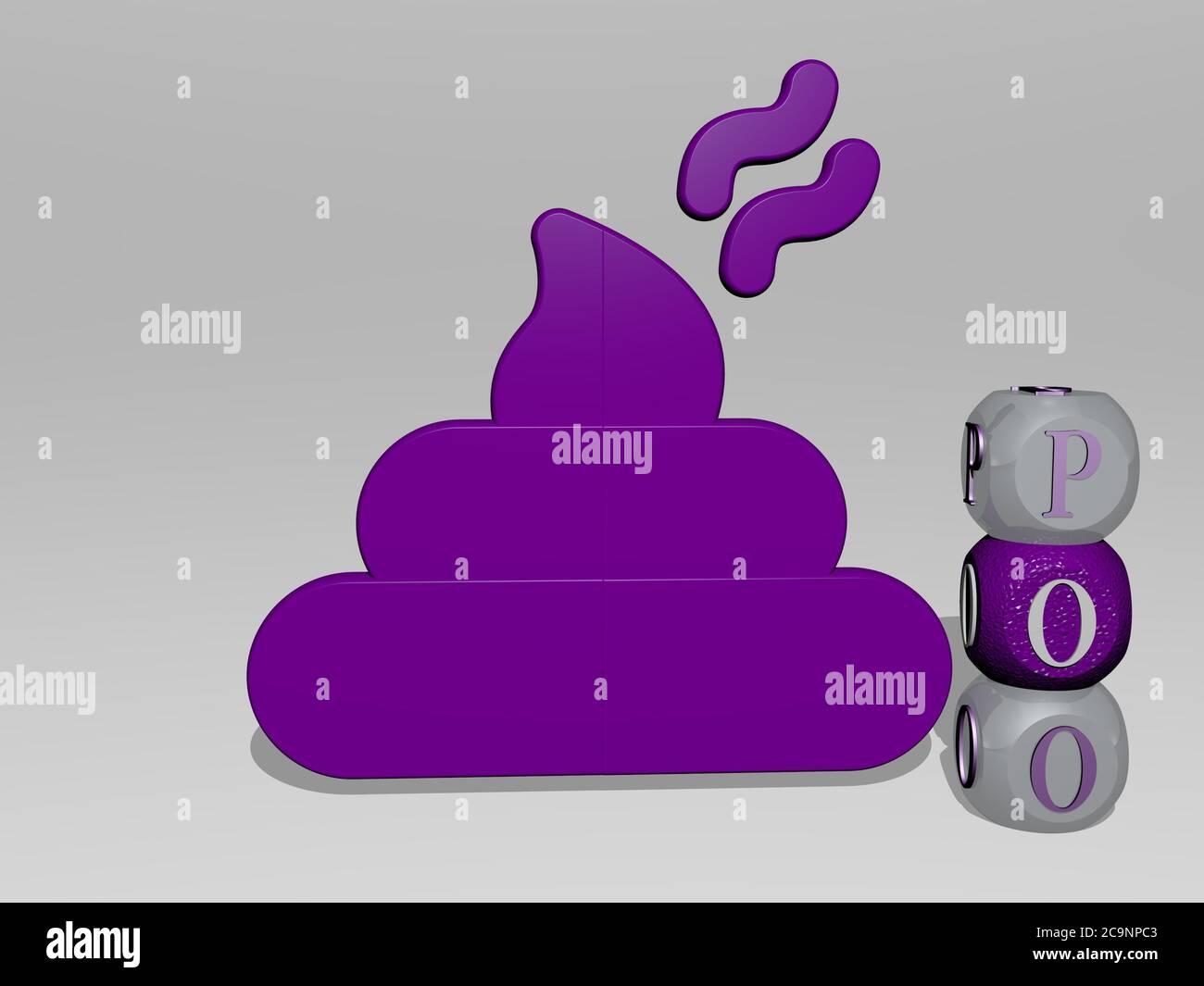 3D illustration of POO graphics and text around the icon made by ...