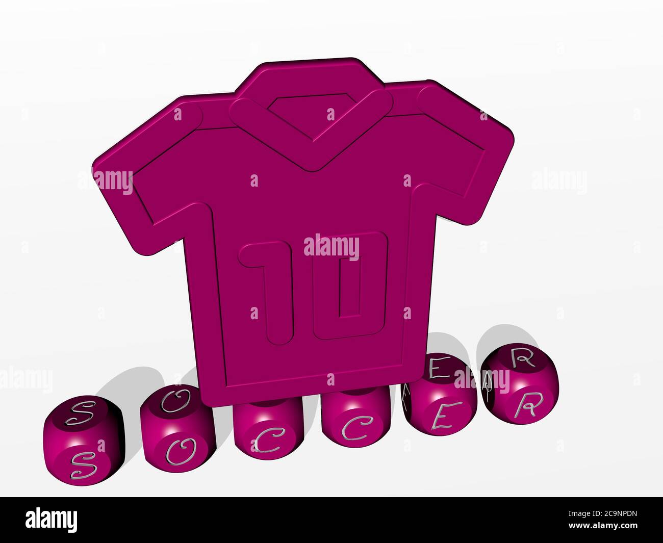 3D graphical image of SOCCER vertically along with text built by ...