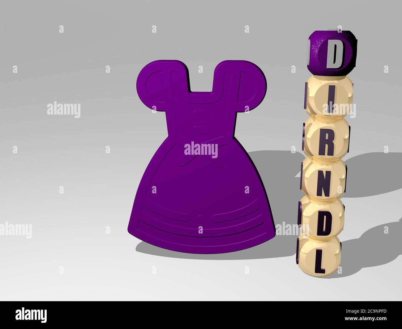 3D illustration of DIRNDL graphics and text around the icon made by ...