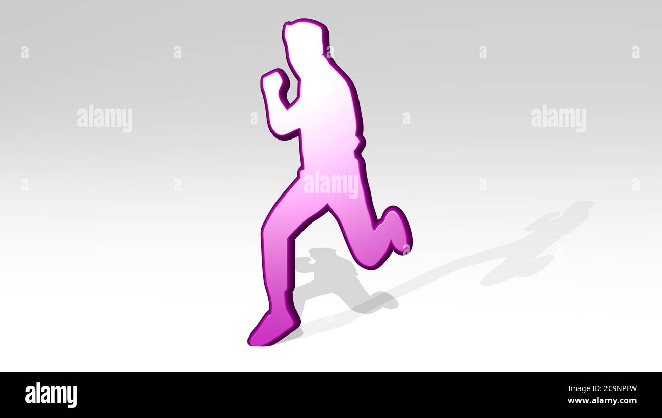 athletic sport activity stand with shadow. 3D illustration of metallic ...