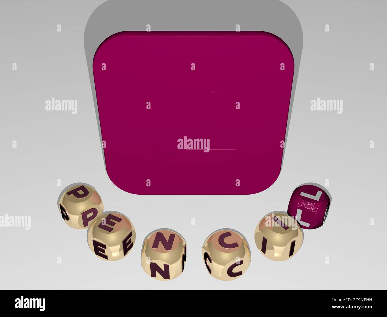 3D illustration of PENCIL graphics and text around the icon made by ...