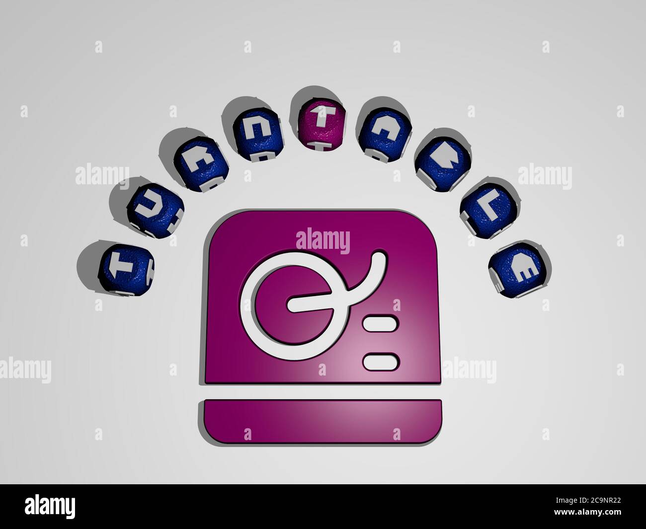 3D illustration of TURNTABLE graphics and text around the icon made by ...