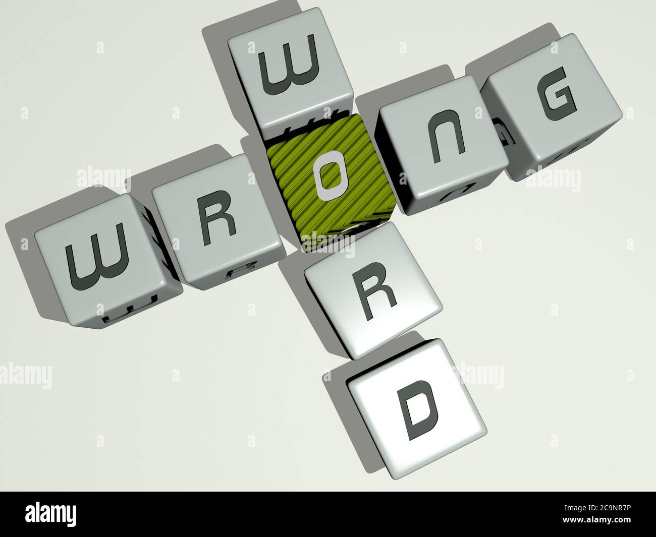wrong word combined by dice letters and color crossing for the related ...