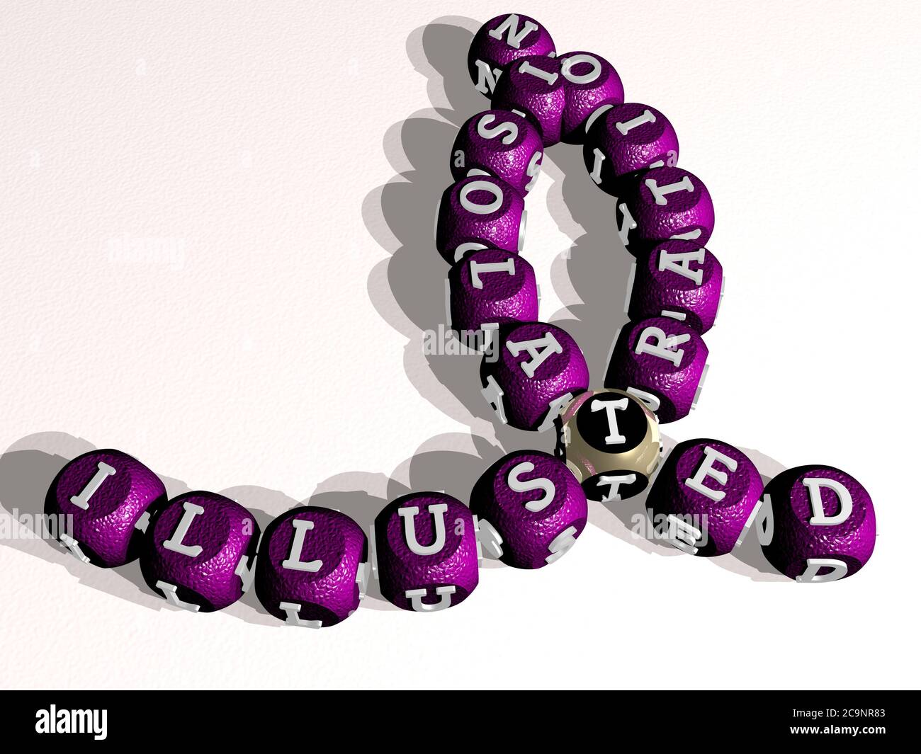 ILLUSTRATION ISOLATED combined by dice letters and color crossing for ...