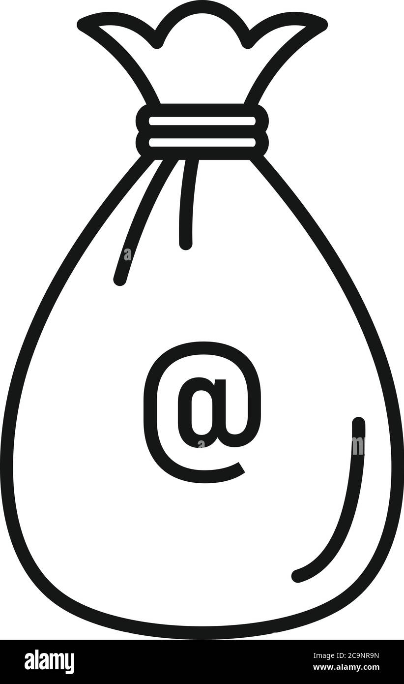 Money bag loan icon. Outline money bag loan vector icon for web design ...