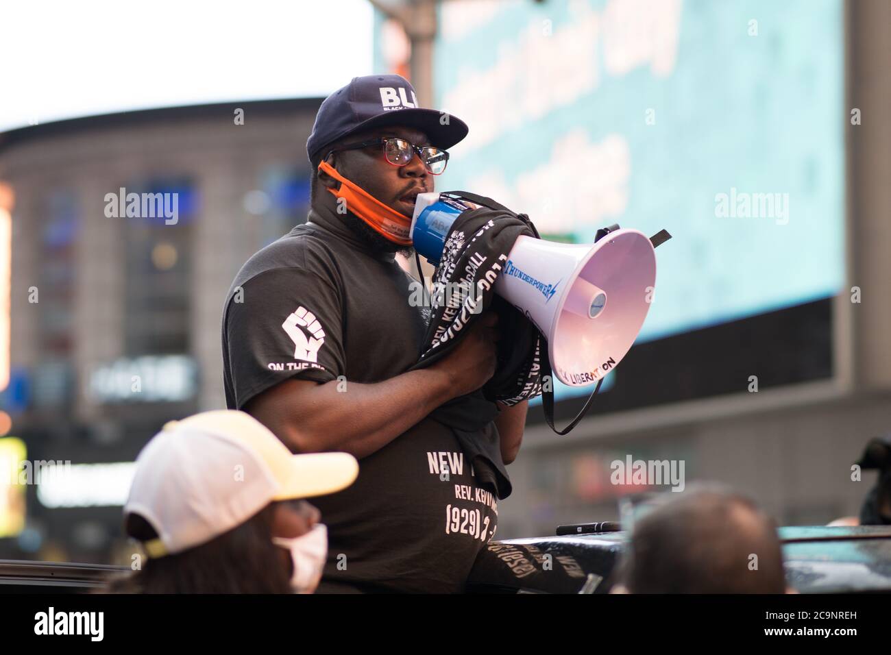 Rev. Kevin McCall and the Crisis Action Center lead a march from Times ...