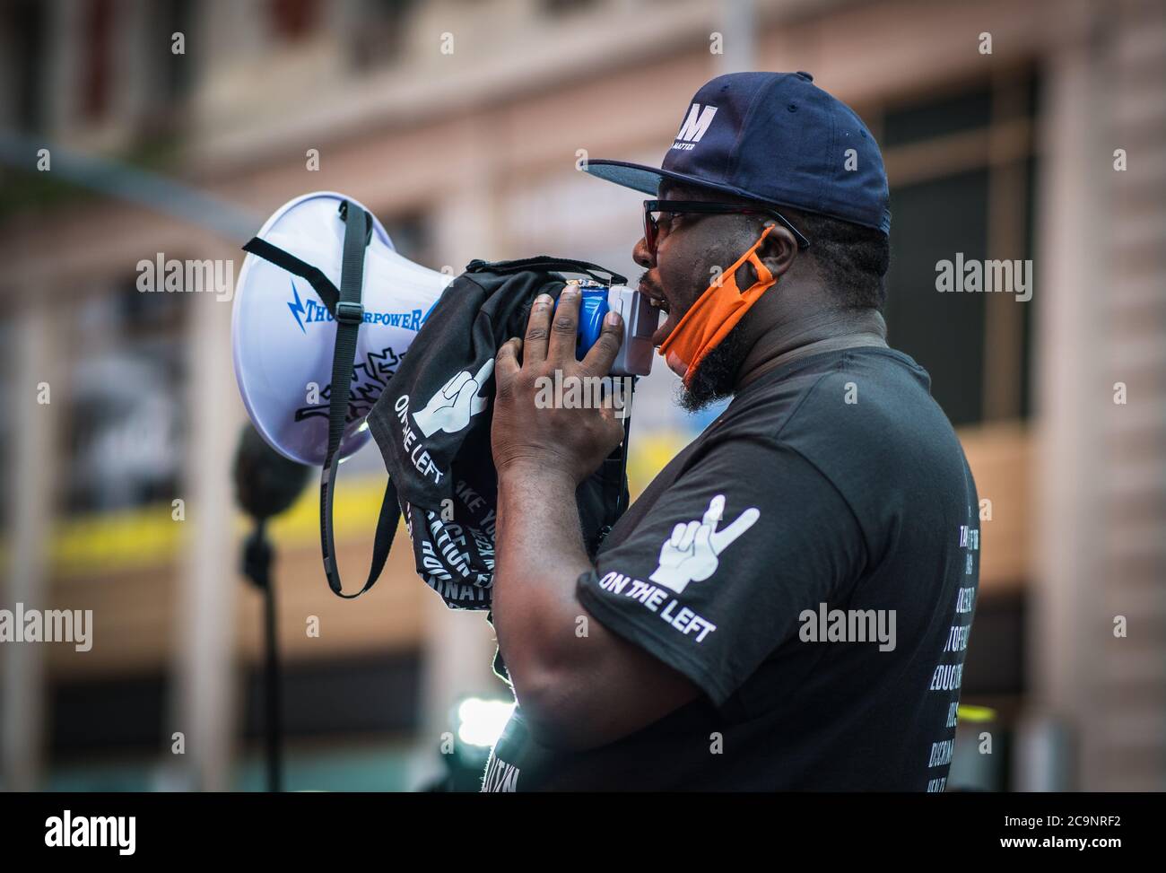 Rev. Kevin McCall and the Crisis Action Center lead a march from Times ...