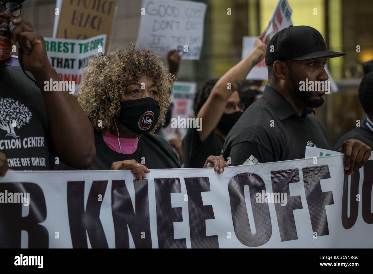 Rev. Kevin McCall and the Crisis Action Center lead a march from Times ...