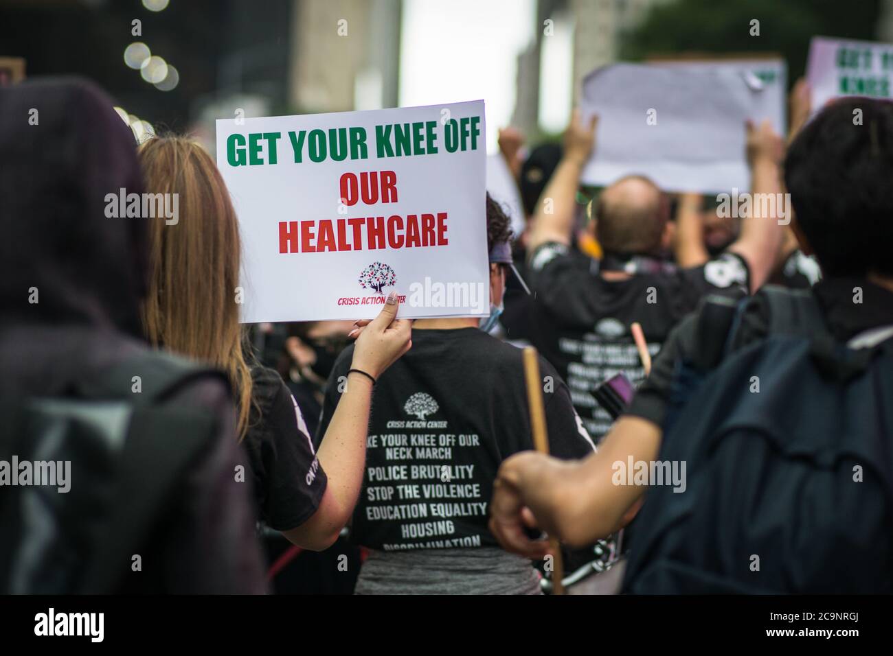 Rev. Kevin McCall and the Crisis Action Center lead a march from Times ...