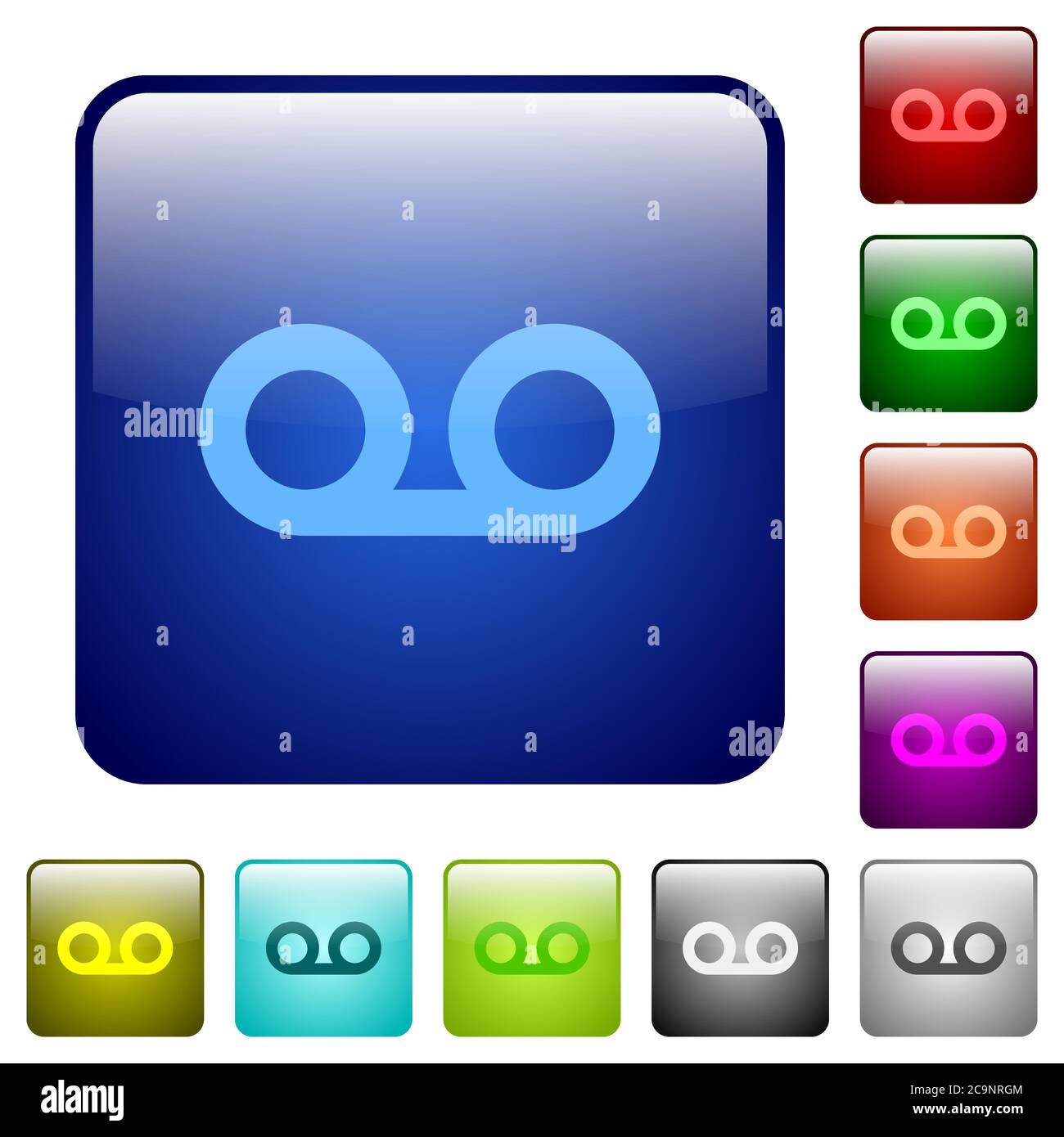Voicemail icons in rounded square color glossy button set Stock Vector Image & Art - Alamy