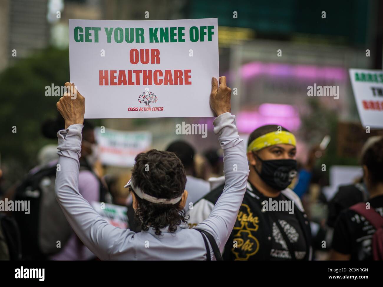 Rev. Kevin McCall and the Crisis Action Center lead a march from Times ...