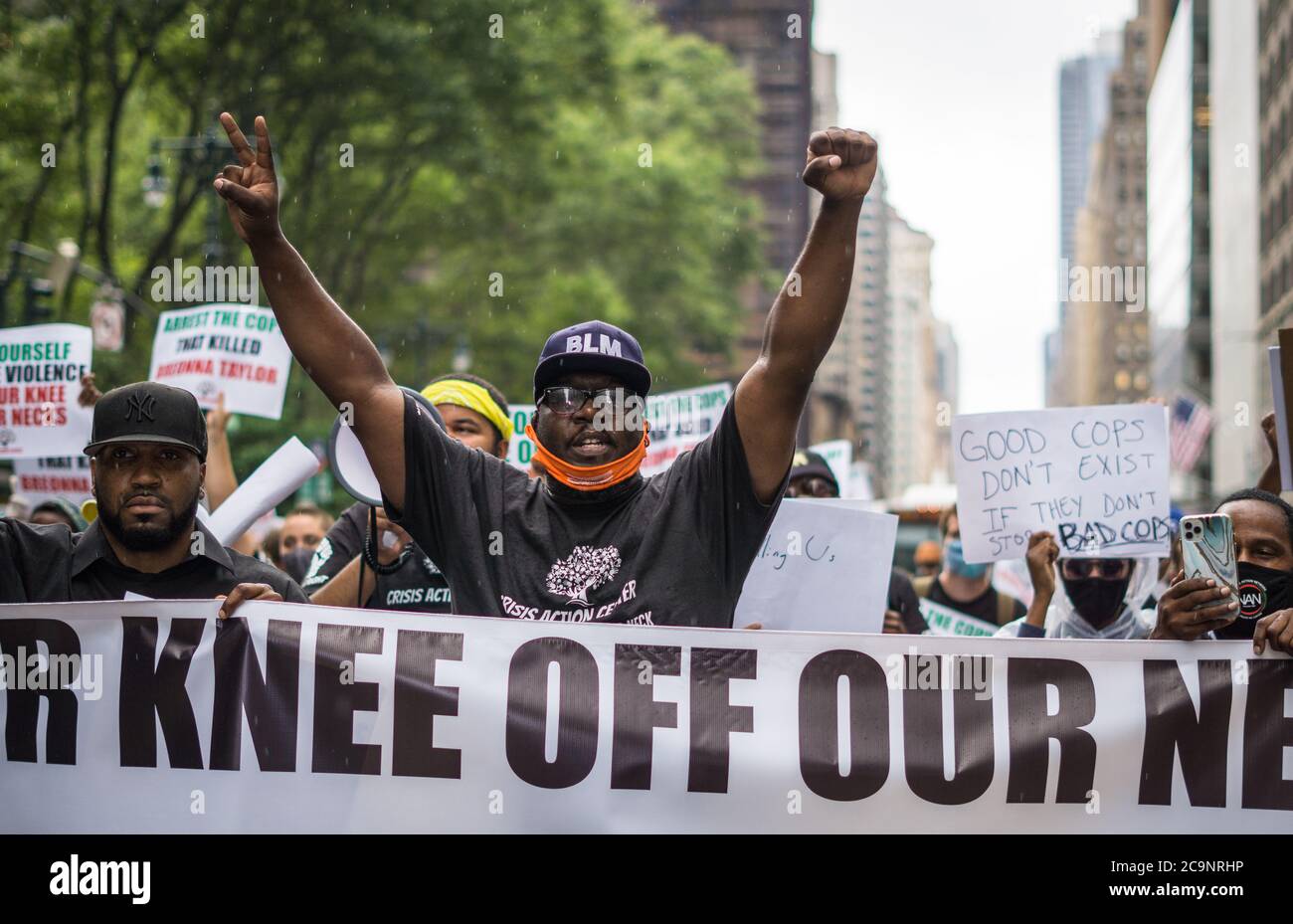Rev. Kevin McCall and the Crisis Action Center lead a march from Times ...