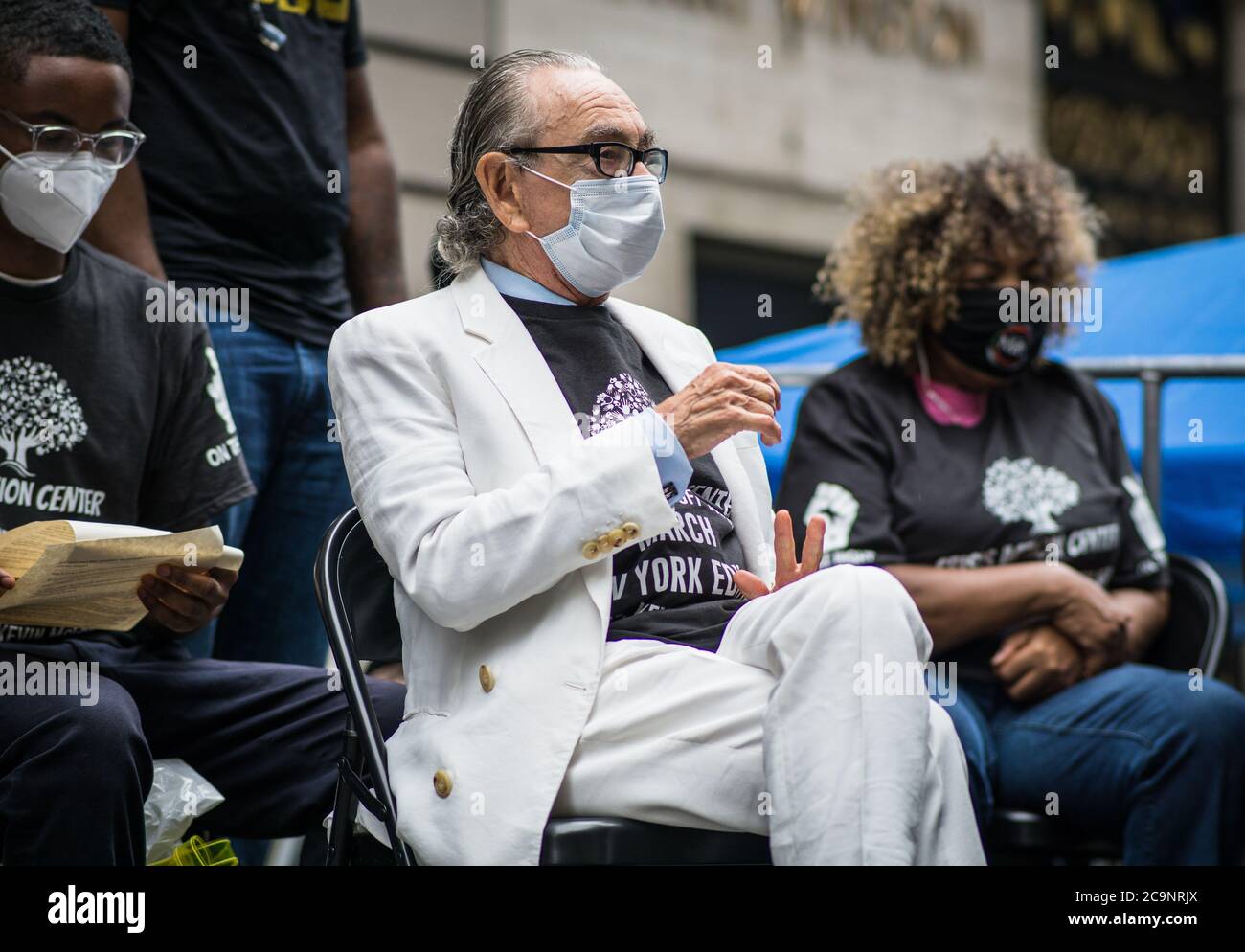 Rev. Kevin McCall and the Crisis Action Center lead a march from Times ...