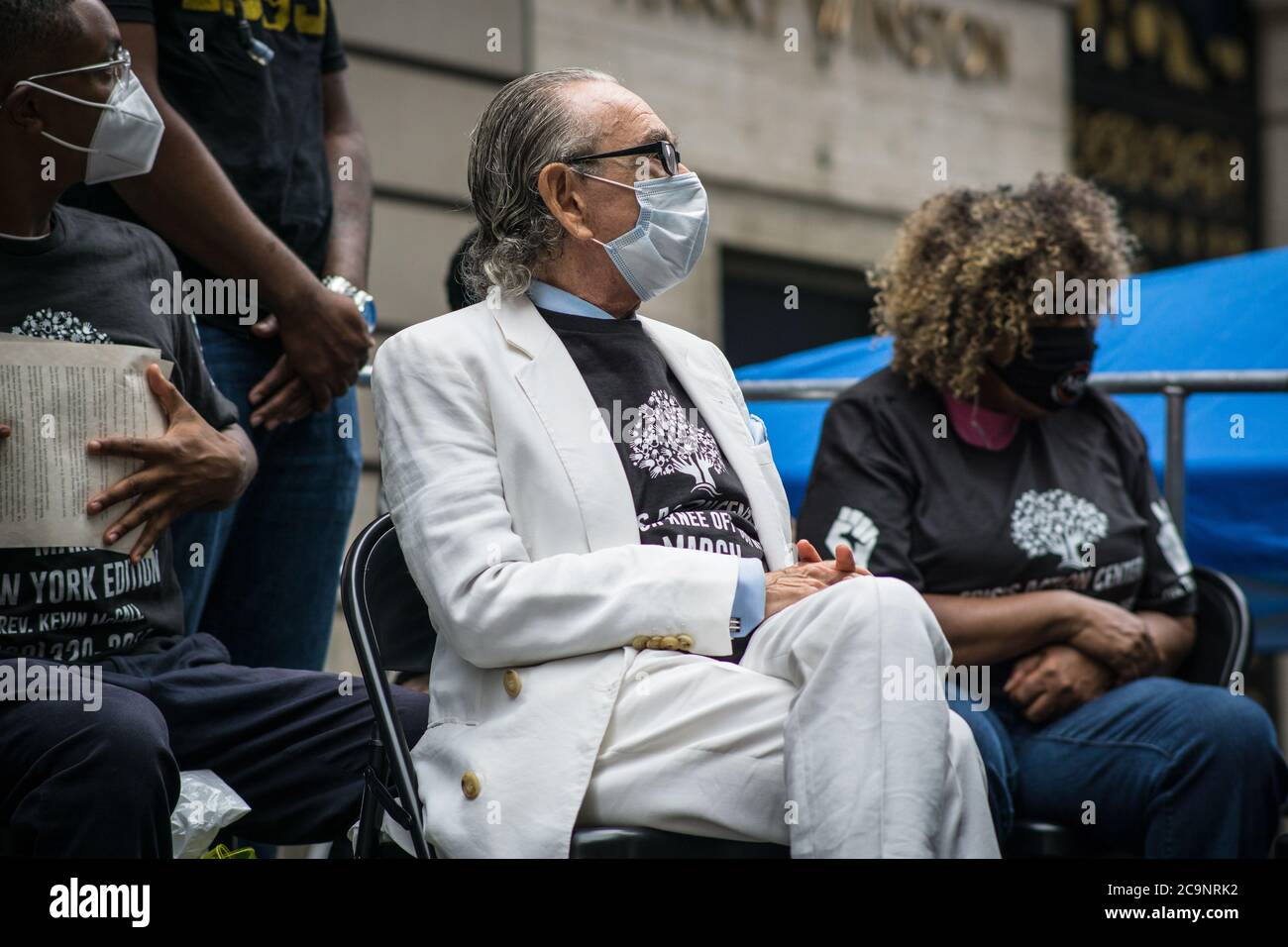 Rev. Kevin McCall and the Crisis Action Center lead a march from Times ...